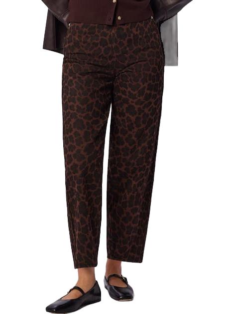 WHISTLES Whistles Barrel Leg Animal Print Jeans